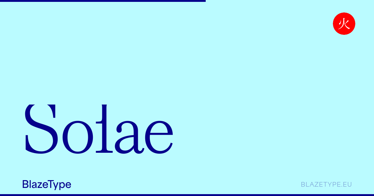 Solae — Distinctive Experimental Serif Font | Blaze Type